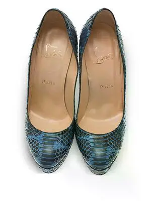 CHRISTIAN LOUBOUTIN 130mm Bianca Snakeskin Platform Pumps