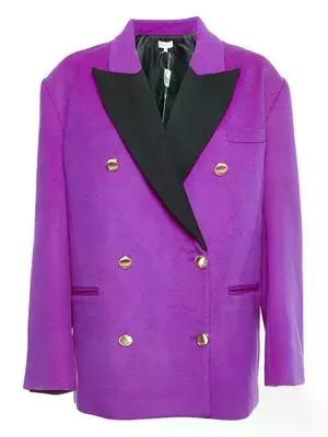 Ronny Kobo Pre-owned Keira Double-breasted Wool Jacket - Purple