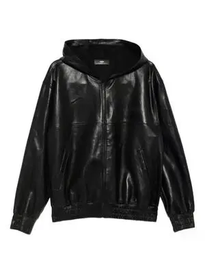 Amiri Hooded Leather Zip Jacket