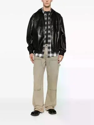 Amiri Hooded Leather Zip Jacket