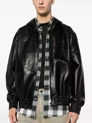 Amiri Hooded Leather Zip Jacket