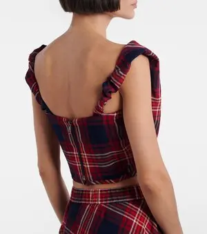 VIVIENNE WESTWOOD Off-shoulder Plaid Bustier Top - Red