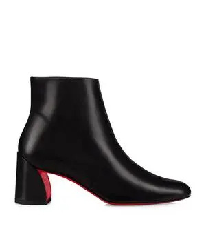 CHRISTIAN LOUBOUTIN Jane Leather Heeled Ankle Boots - Red