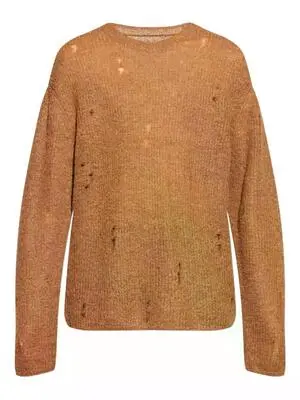 ALLSAINTS Distressed Knit Sweater - Brown