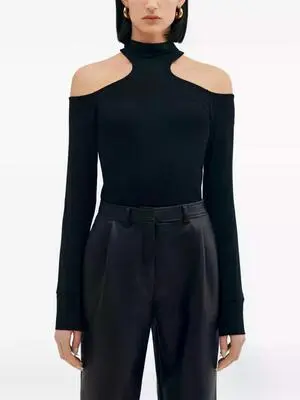 MARCELLA Teagan Cut-out Turtleneck Top