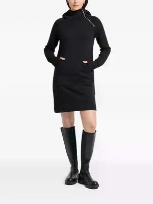 MARCELLA Tompkins Hooded Zip Mini Dress - Black