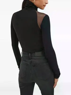 MARCELLA Maria Mesh-panel Turtleneck Top