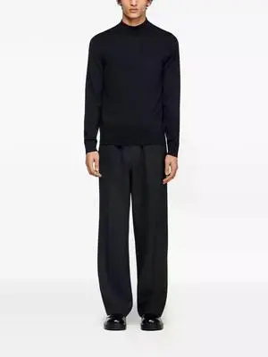 Sandro Wool High Neck Sweater - Black