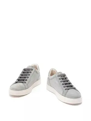 TOD'S Leather Lace-up Low-top Sneakers - Grey