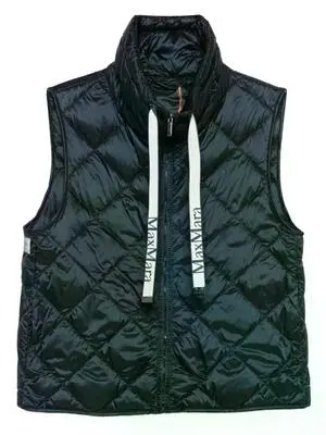 Max Mara Max Mara Quilted Sleeveless High Neck Vest Blue