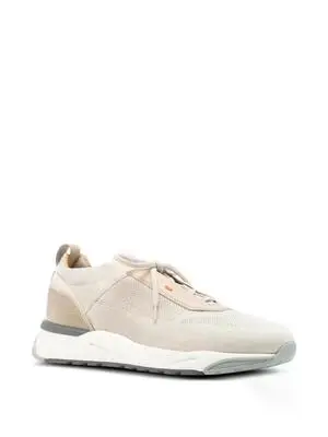 Santoni Lace-up Panelled Sneakers - Neutrals