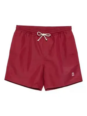 Brunello Cucinelli Logo Swim Shorts - Red