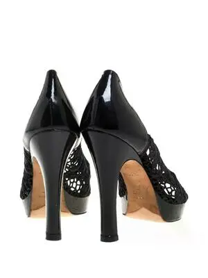 Rene Caovilla Lace Peep-toe Pumps
