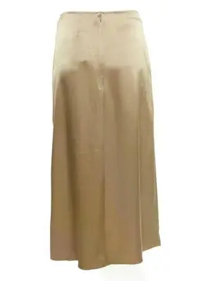 Polo Ralph Lauren Ruched Mini Skirt With Gold-tone Slit Detail
