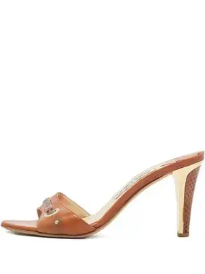 JIMMY CHOO Leather And Snakeskin Detail Sandals