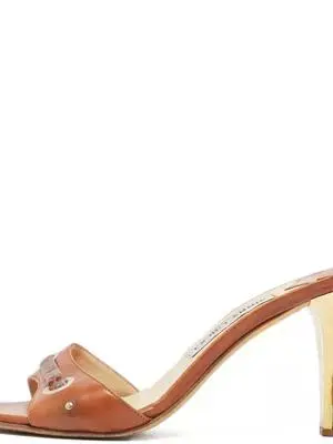 JIMMY CHOO Leather And Snakeskin Detail Sandals