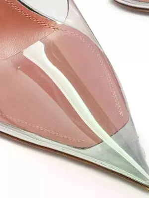 Amina Muaddi Transparent Wedge Pumps - White