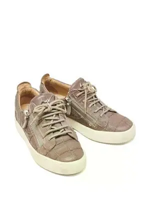 GIUSEPPE ZANOTTI Crocodile-embossed Lace-up Sneakers