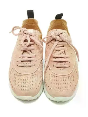 TOD'S Leather Perforated Lace-up Sneakers - Pink