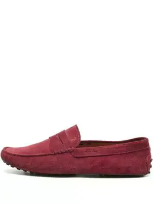 TOD'S Suede Penny Loafers - Red