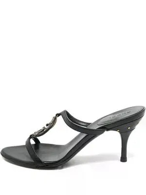 Gucci Gg Leather Heeled Sandals