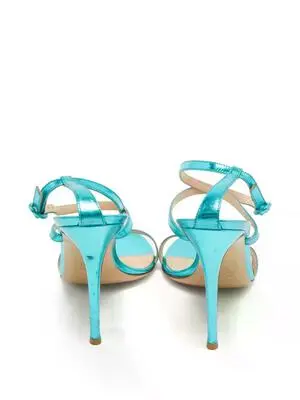 GIANVITO ROSSI Metallic Leather Stiletto Sandals