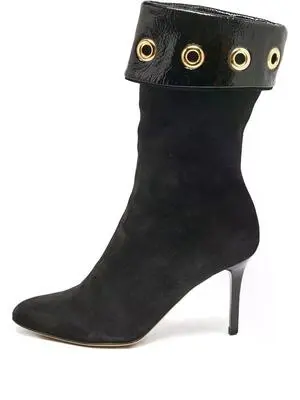 JIMMY CHOO 85mm Paneled Leather Eyelet Boots
