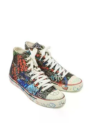 Vetements Graffiti Print High-top Sneakers