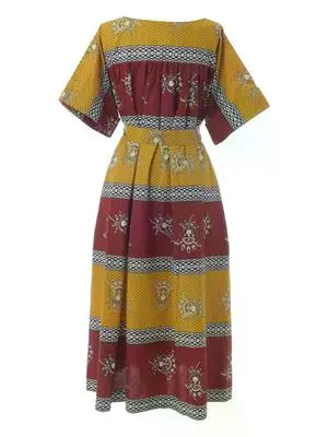 SOULEIADO Floral Print Belted Midi Dress