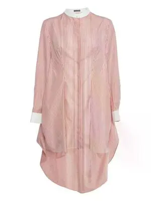 Alexander McQueen Cotton Striped High-low Hem Dress