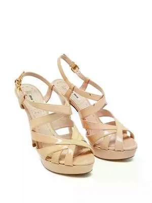 Miu Miu Patent Leather Heeled Sandals