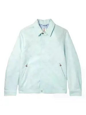 Casablanca Collared Blouson Jacket With All-over Motif - Blue