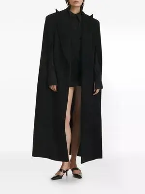 VESTIAIRE D'UN OISEAU LIBRE Collared Slit Cape - Black