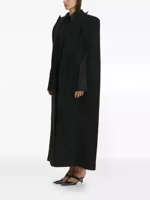 VESTIAIRE D'UN OISEAU LIBRE Collared Slit Cape - Black