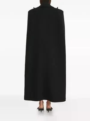 VESTIAIRE D'UN OISEAU LIBRE Collared Slit Cape - Black