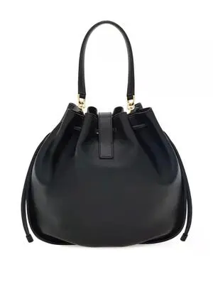 FERRAGAMO Hug Drawstring Bucket Bag In Calfskin Leather