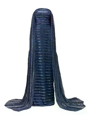 THA SEEN Crystal-embellished Maxi Dress - Blue