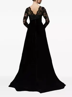 THA SEEN Lace Panel Maxi Dress