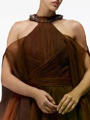 THA SEEN Draped-detail Maxi Dress