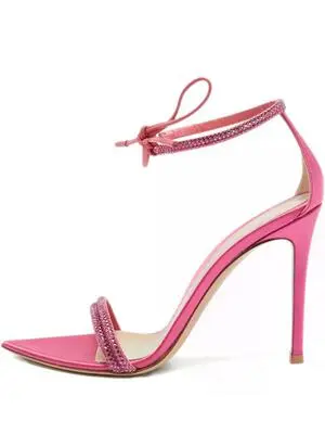 GIANVITO ROSSI Satin Embellished High Heel Sandals