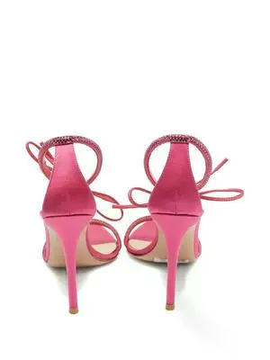 GIANVITO ROSSI Satin Embellished High Heel Sandals