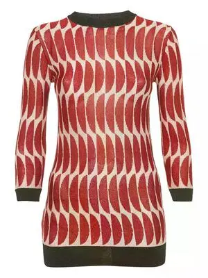 Marni Knitted Sheer Sweater With Geometric Pattern