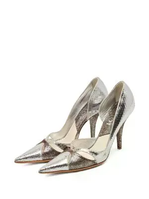 Dior Python Embossed Glitter Pointed Toe Pumps