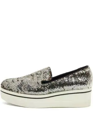 Stella McCartney Sequined Platform Slip-on Sneakers - Silver