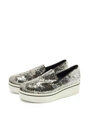 Stella McCartney Sequined Platform Slip-on Sneakers