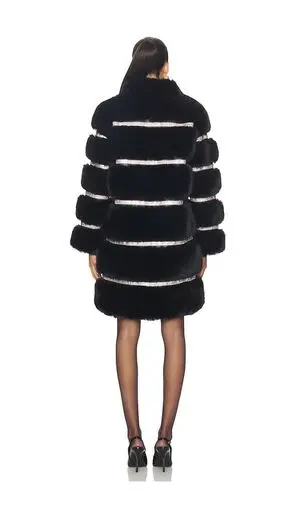 Adrienne Landau Diamond Luxe Faux Fur Coat