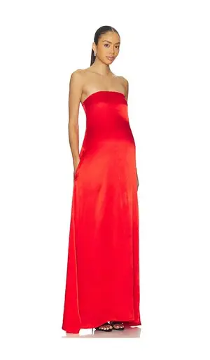 BUMPSUIT Brushed Satin Gown - Red