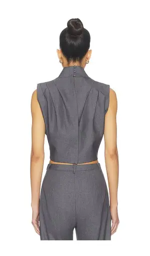 AEXAE Cropped High Neck Top