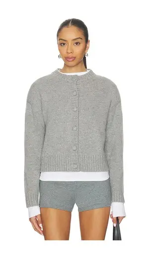 AEXAE Cashmere Cable Padded Cardigan