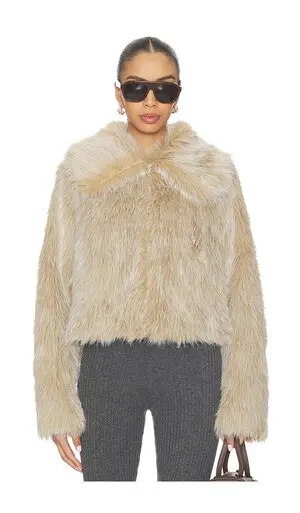Show Me Your Mumu Park City Faux Fur Jacket - Brown